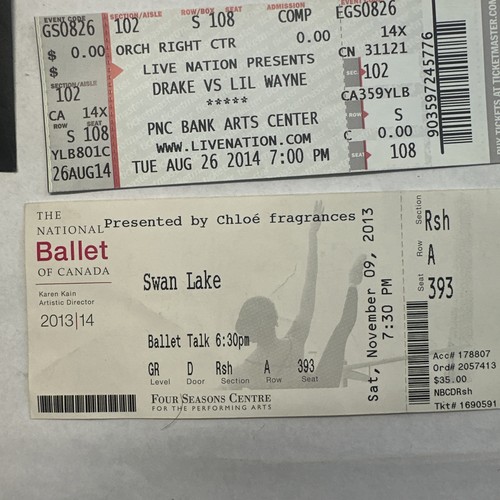 Lot of 4 Drake x Lil wayne Concert Ticket Stub and jay z 2014/2012 | eBay