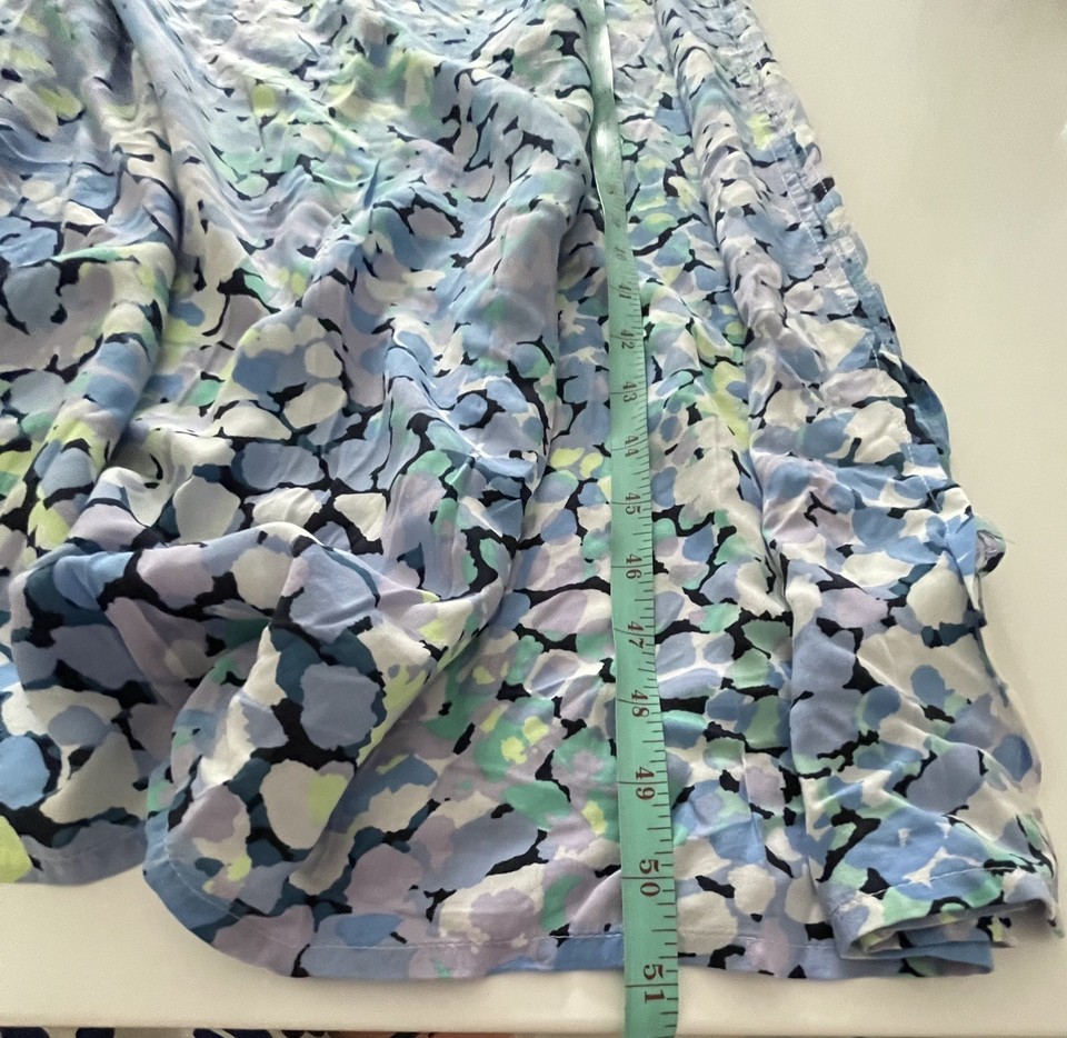 LADIES MARKS AND SPENCER BRIGHT BLUE MIX FLORAL MIDI SUMMER DRESS SIZE ...