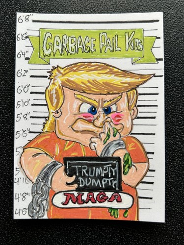 ACEO Sketch Custom Card Garbage Pail Kids GPK Acrylic Art 1/1 Trumpty ...