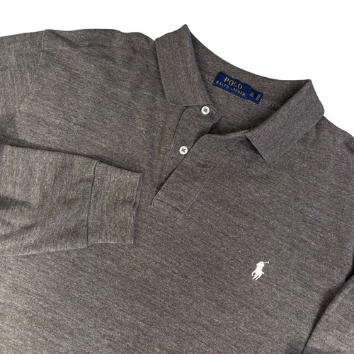 Polo Ralph Lauren Rigby Long Sleeve Polo Shirt Brown Heathered Size XLT ...