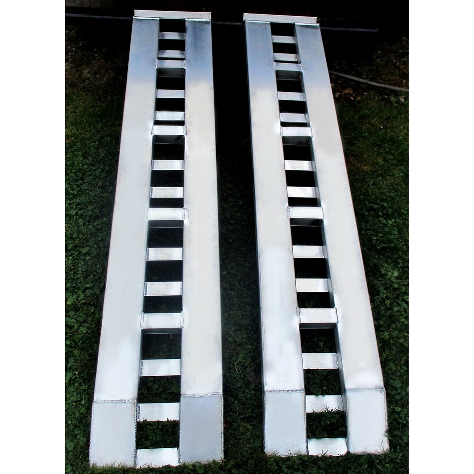 2Pcs 80"x15" Aluminum 6000 LBS Truck Car Auto Trailer Ramps Hook End ...