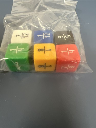 Fraction Dice Set of 6 Educational Homeschool Small Groups Games ...