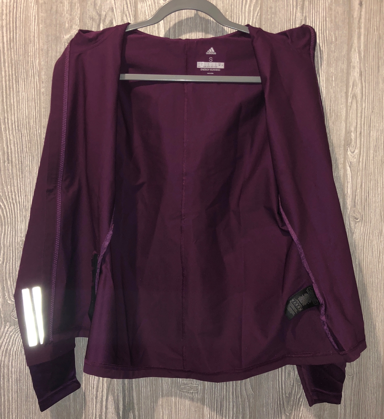 ADIDAS Response Soft Shield Reflective Running Jacket Red Night Maroon ...