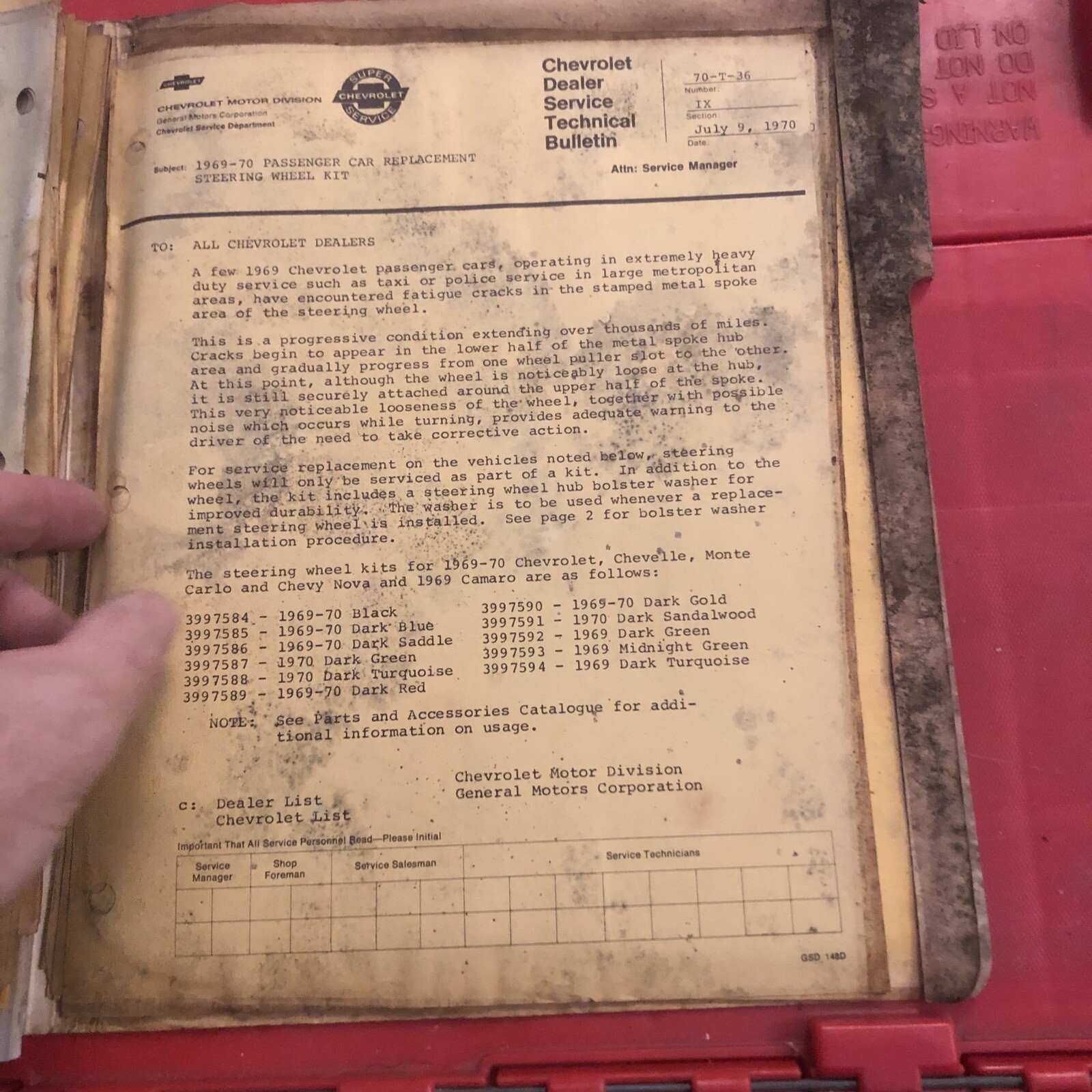 Original 1970 GM Chevrolet Dealer Service Information Bulletins | eBay