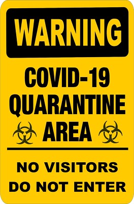 Warning Yellow Virus Quarantine Area Sticker Wall, Door 7" x 10" | eBay