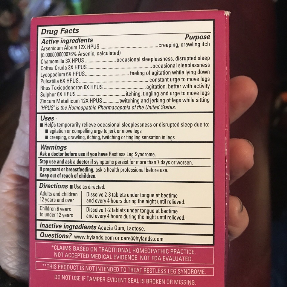 Hylands Restful Legs PM Quick Dissolving Tablets Homeopathic Medicine ...