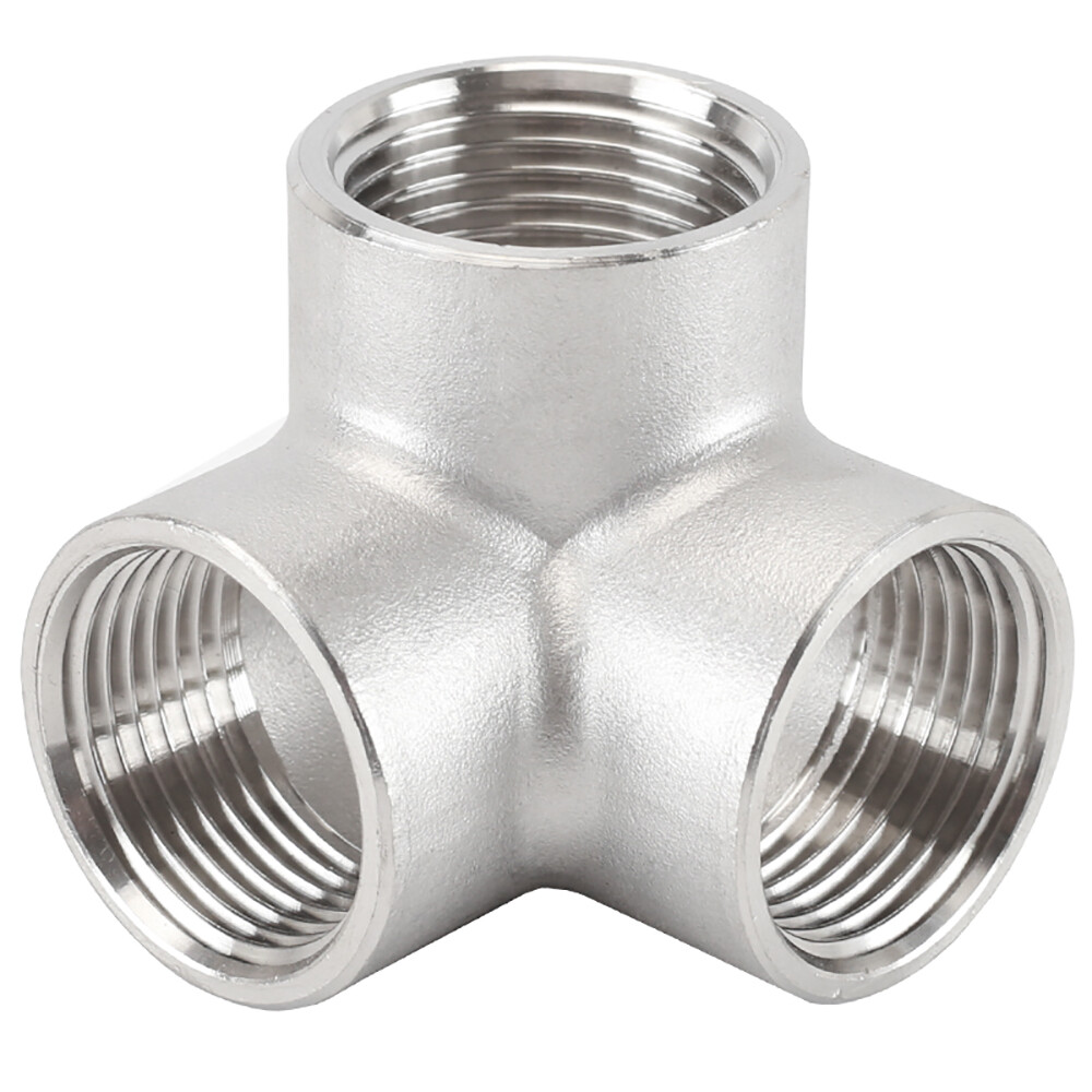 BSP Female 3 Way Pipe Fitting Stainless Steel Right Angle Tee Corner ...
