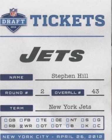 2012 Playoff Prestige - Nfl Draft Tickets Stephen Hill #33 (RC) for ...