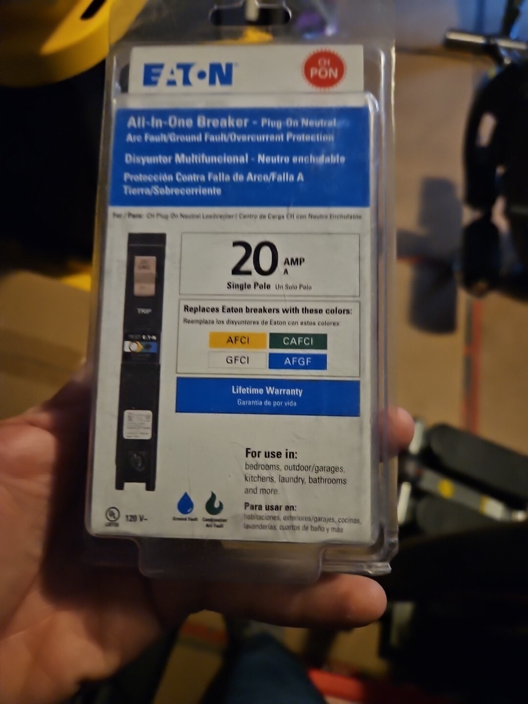 CH 20 Amp 1-Pole Dual Function (Arc Fault/Ground Fault) Plug-On Neutral ...