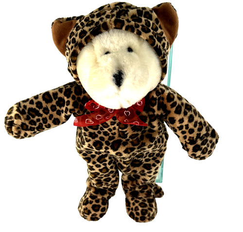 Vintage Valentine Bear Plush In Cheetah Spots Costume 12" x 12" 1998 G ...