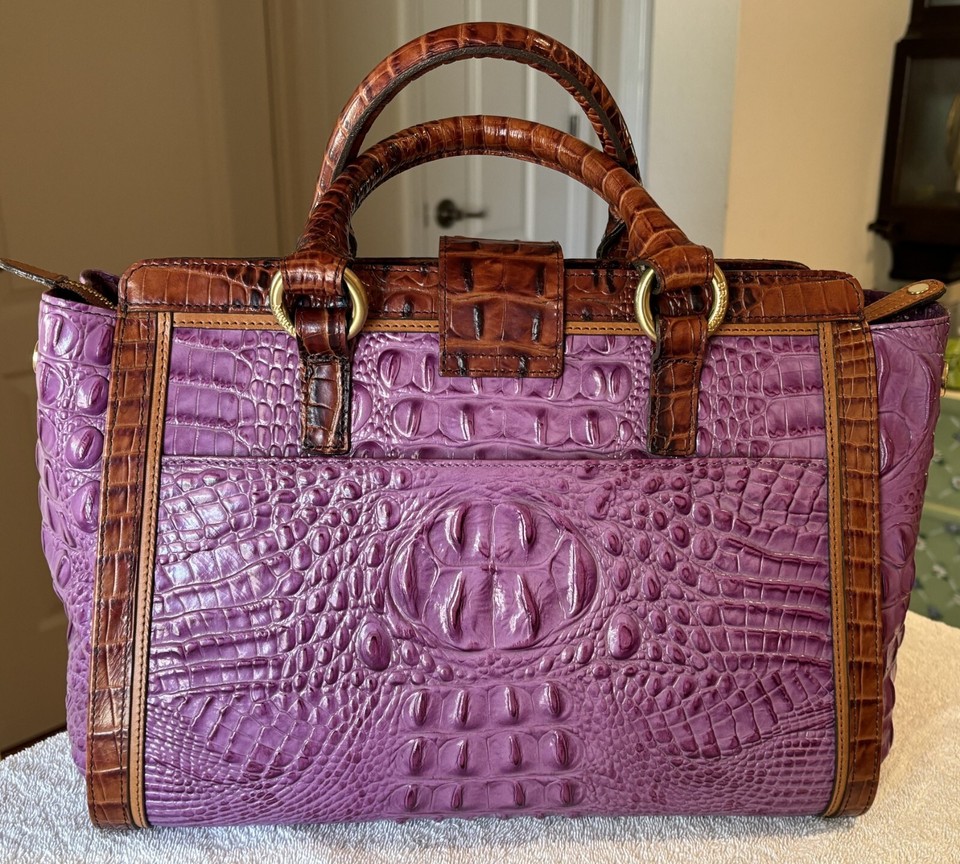 BRAHMIN Leather ANNABELLE in Orchid Tri-Color NWOT | eBay