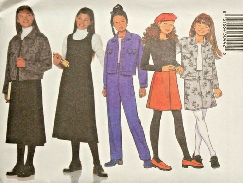 Butterick 6286 Girls Unlined Jacket Jumper Skirt & Pants Sewing Pattern ...