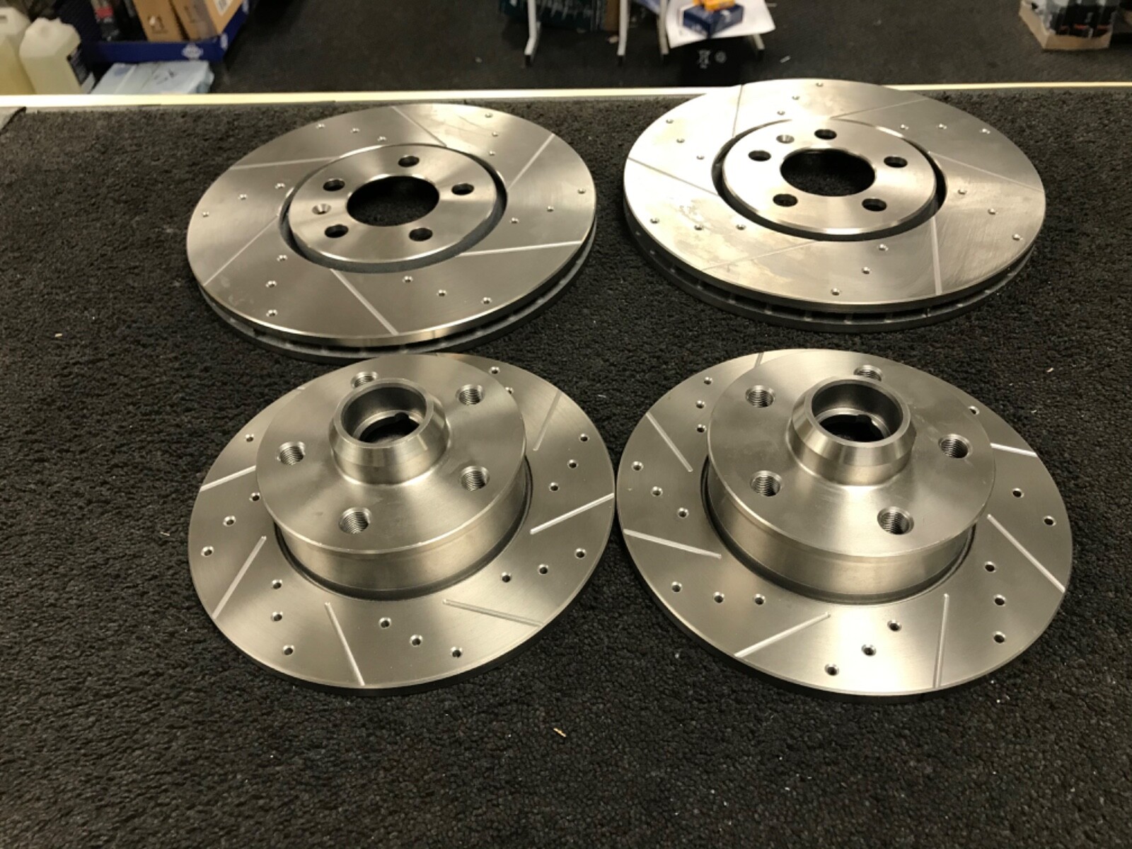 VW GOLF MK3 GTI VR6 FRONT REAR CROSS DRILLED GROOVED BRAKE DISC FRONT ...