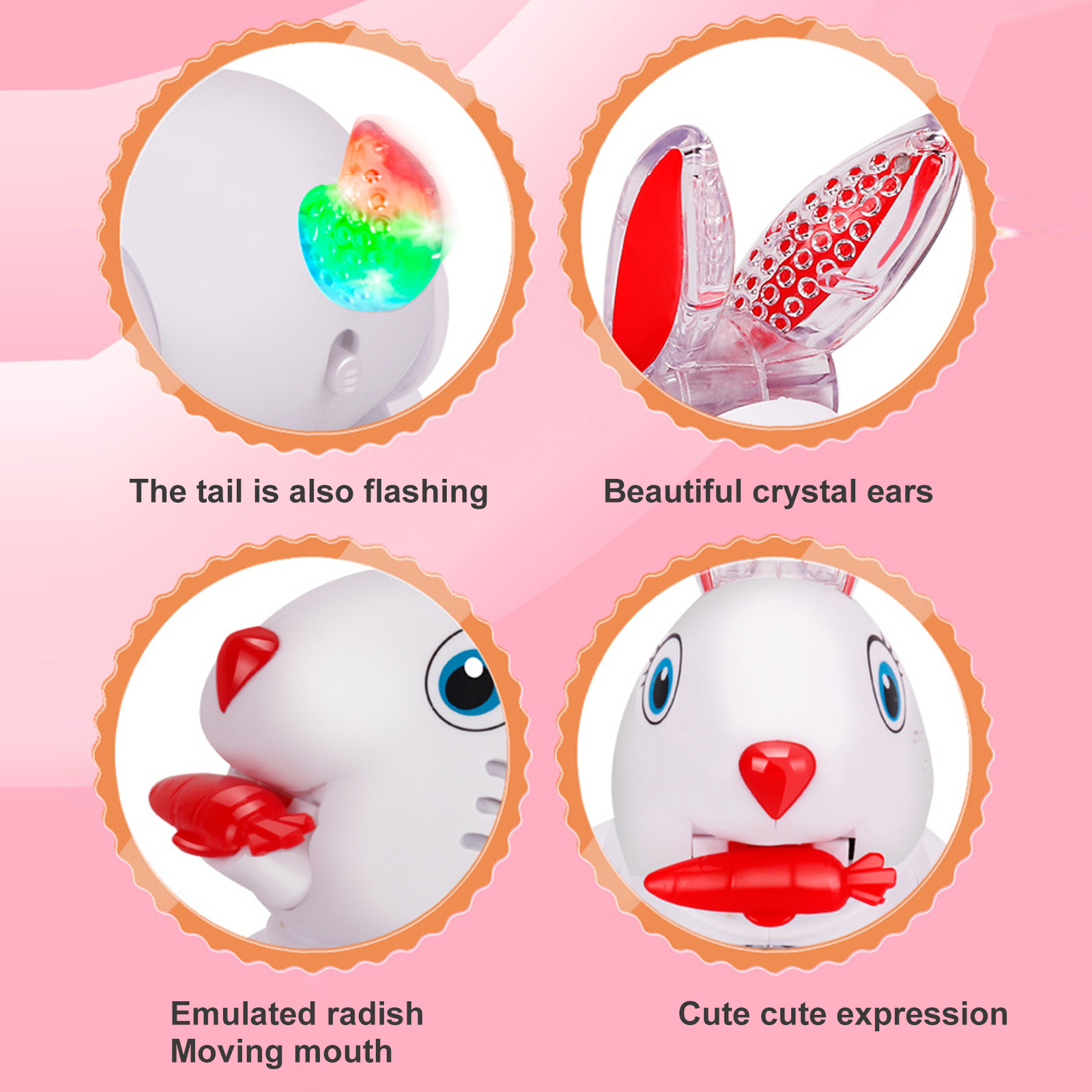 Electric Bunny Toy Vivid Expression Gift Dancing Glowing Flash Rabbit ...