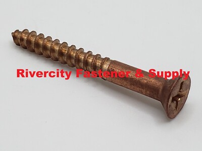 #8x1-1/2" Silicon Bronze Flat Head Wood Screws Frearson Drive 8 x 1-1/2 ...
