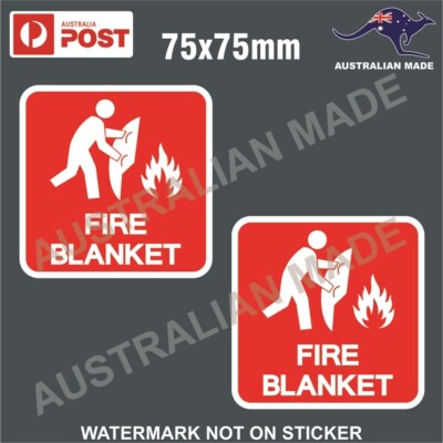 2 FIRE BLANKET STICKERS | eBay Australia