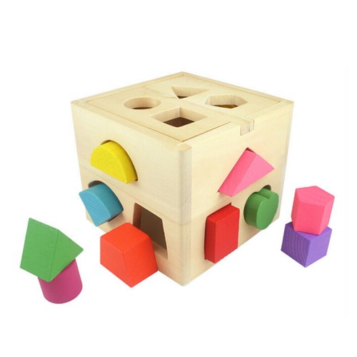 Educational Box Wooden Sorting Cube Sorter Cube Intelligence Box Teens ...