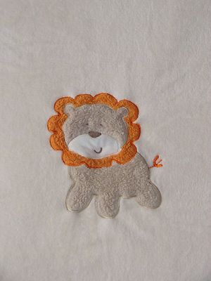 Cutie Pie Cream White Soft Baby Blanket Orange Tan Lion | eBay