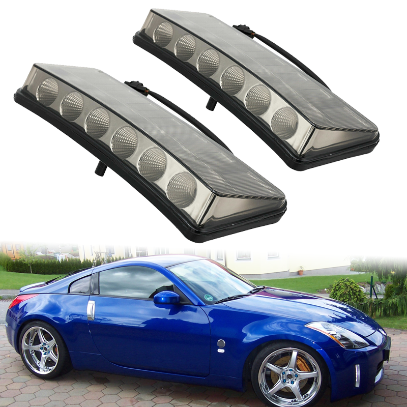 Pair Fit 2003-2005 Nissan 350Z Fog Lights LED DRL Daytime Running ...