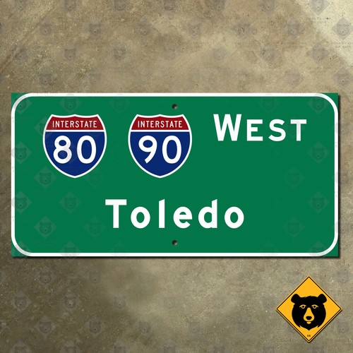 Ohio Turnpike Interstate 80 90 west Toledo road highway freeway sign ...