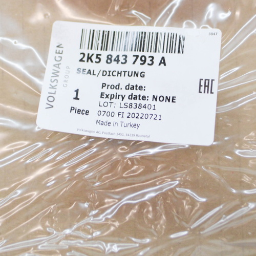 NEW VW CADDY 2K SLIDING DOOR LEFT LOWER SEAL 2K5843793A ORIGINAL 2K0 ...