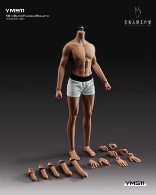 YM YM511M 1/6 Male Bodybuilding Action Figure Body 12in Muscle Soldier ...