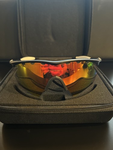 OAKLEY PRO M-FRAME BLACK w/VENTED HEATER FIRE IRIDIUM LENS + CASE | eBay