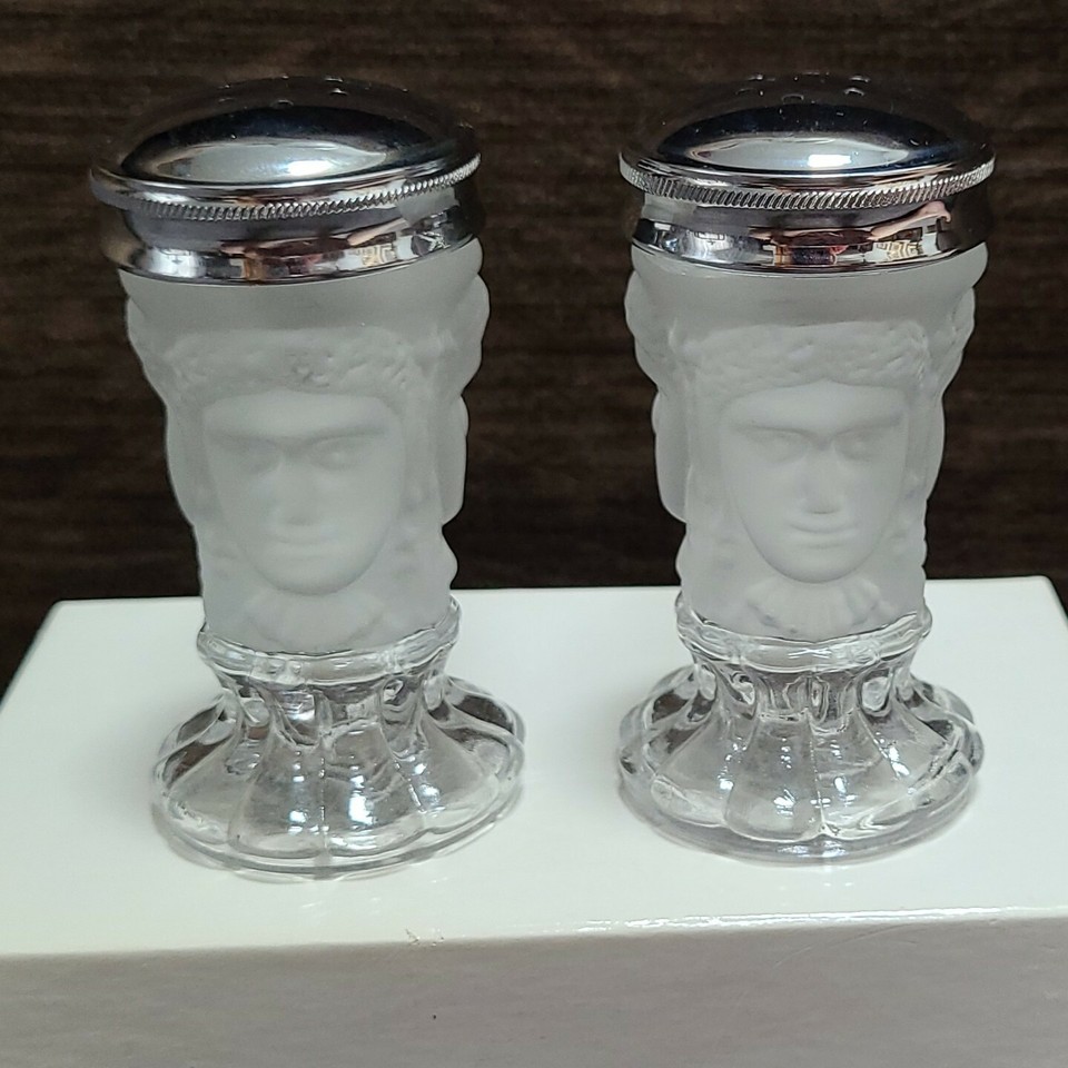 MMA Frosted Glass 3 Faces Salt Pepper Set Duncan Miller Metropolitan ...
