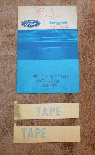 1975 1976 Ford Mustang II Coupe Ghia Fastback NOS 'MPG' FENDER TRANSFER ...