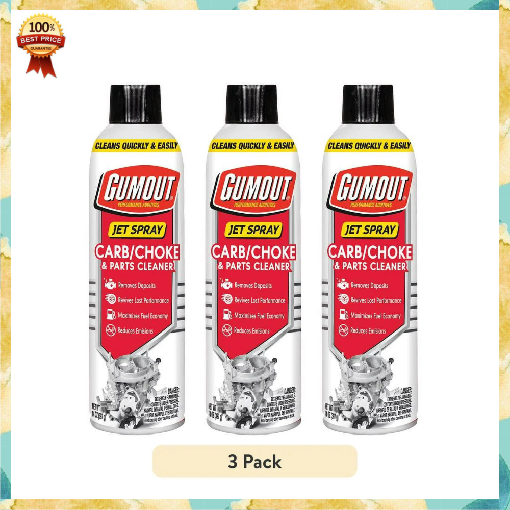 3PK Gumout Carb & Choke Carburetor Cleaner 14 Oz Cleans Metal Engine ...