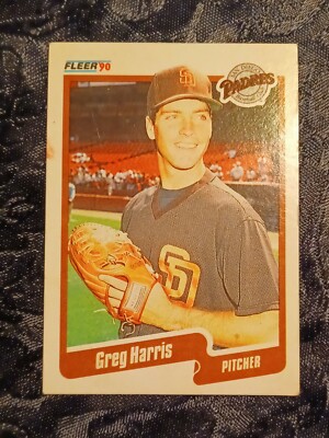 1990 Greg W. Harris Fleer Baseball Card #158 Pitcher | eBay