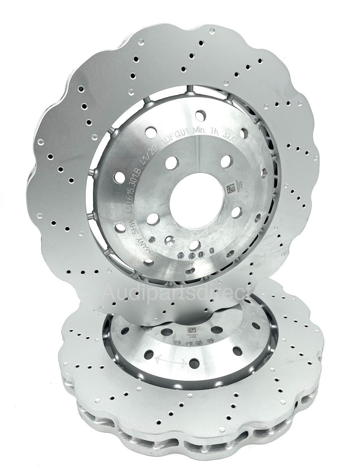 GENUINE Audi RS4/R8/RS5 Front Wavy Brake Discs Pair B8 2013-2016 ...