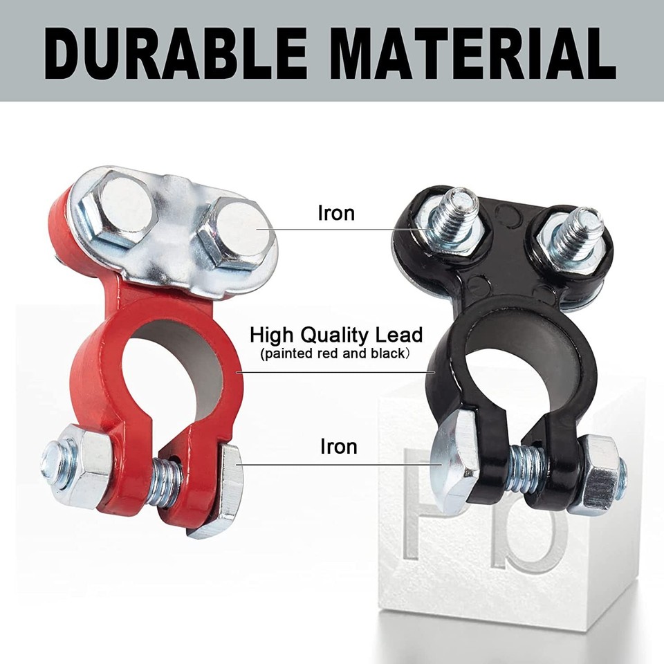 Car Battery Terminal Connector Top Post Positive Negative Heavy Duty W ...