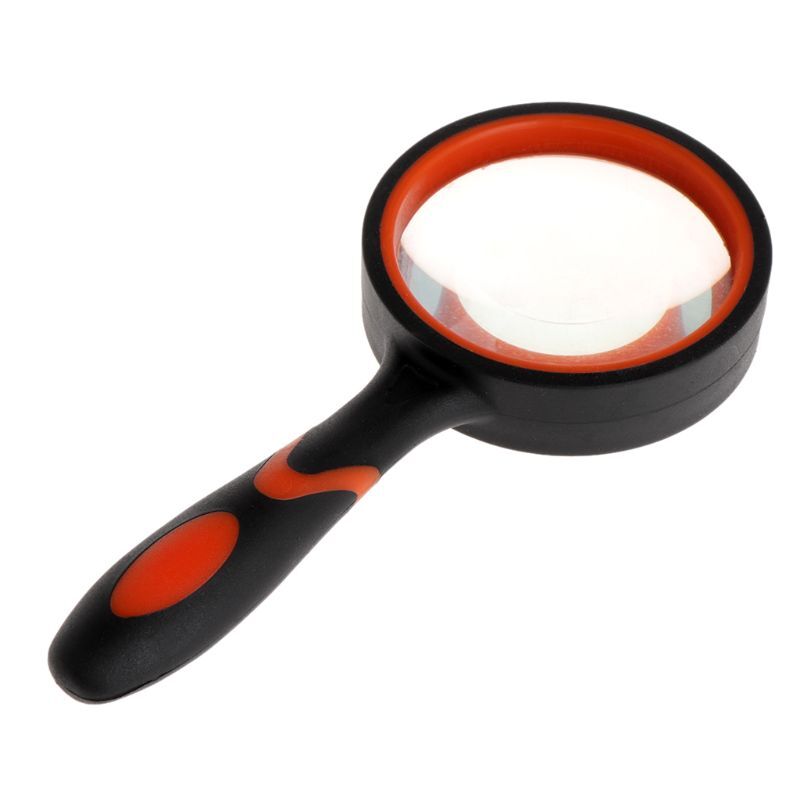 10X Magnifier Glass Lens Handheld Rubber Handle Magnifying Glass for ...