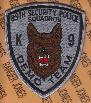 USAF Air Force 89th Security Police Sq K-9 Demo Team Dog ~4.5" patch m ...