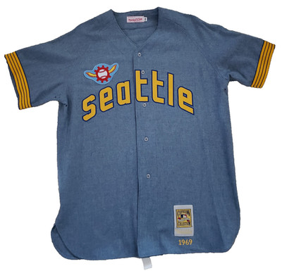 1969 Jim Bouton Seattle Pilots Baseball Jersey Mitchell & Ness Size 48 ...