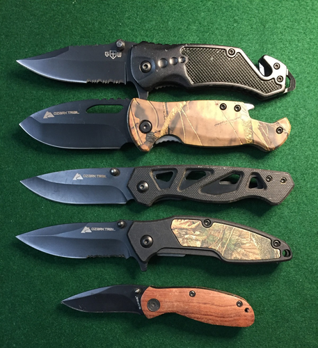 Lot of 5 Quality TSA Confiscated Assisted & Manual Folding EDC Knives ...