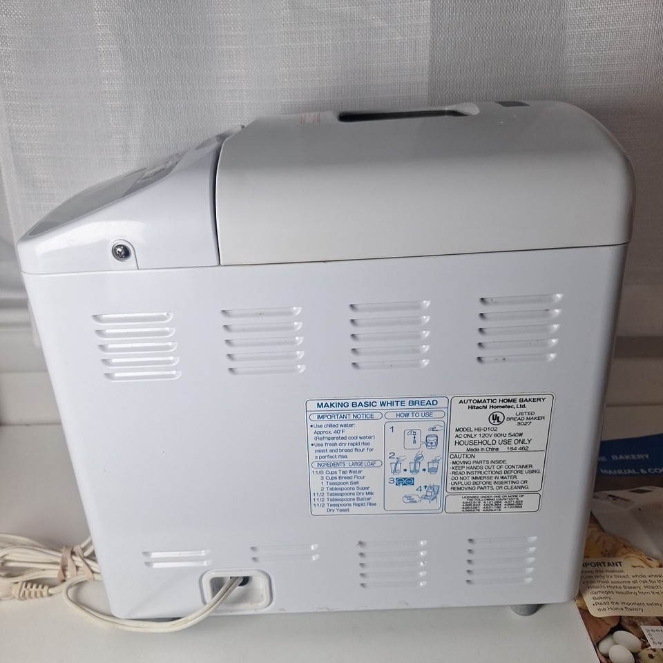 Hitachi Automatic Home Bakery Bread Maker Machine HB-D102 W/ Manual ...