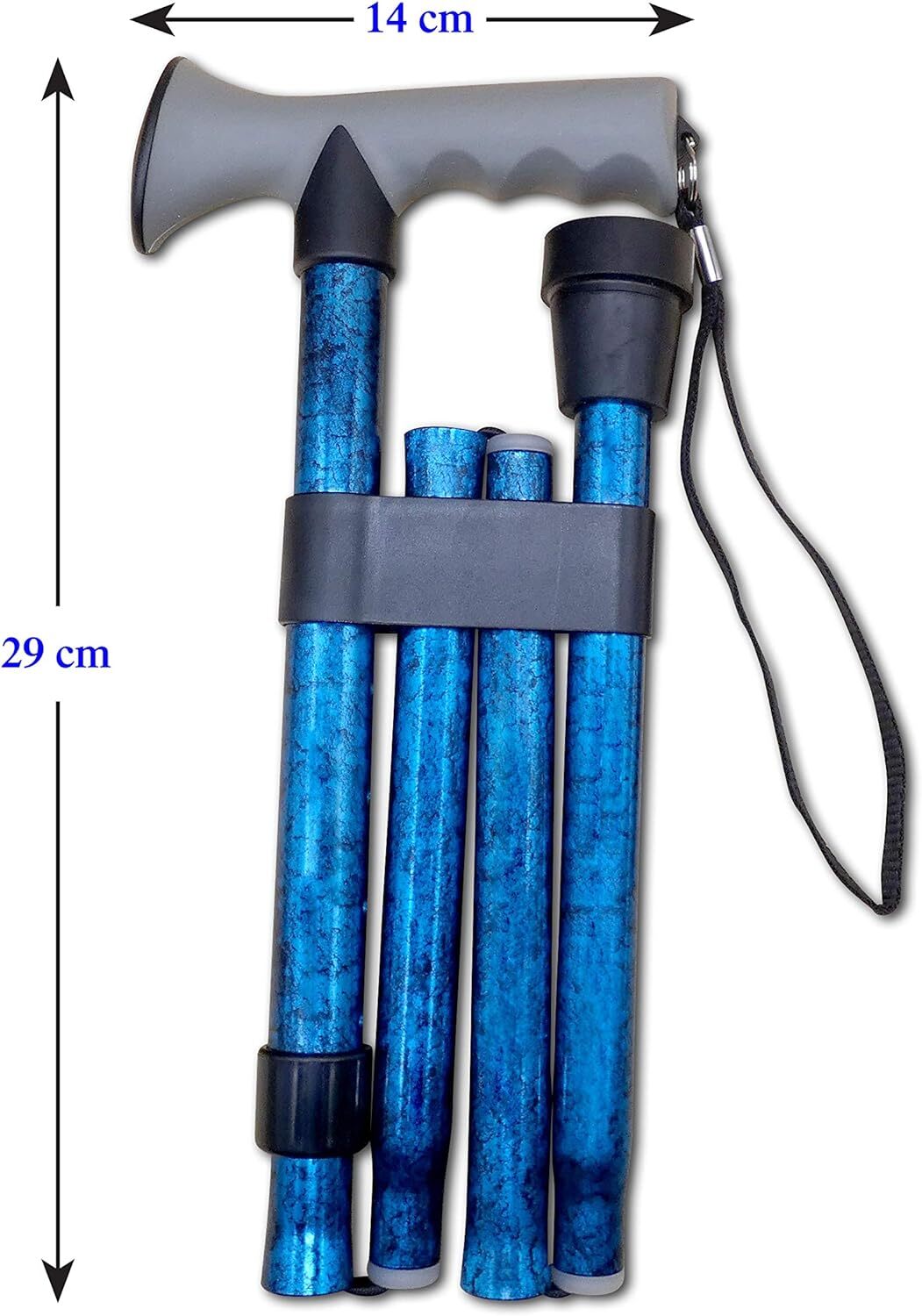 Life Healthcare Foldable Walking Stick Gel Grip - Red or Blue Crackle ...