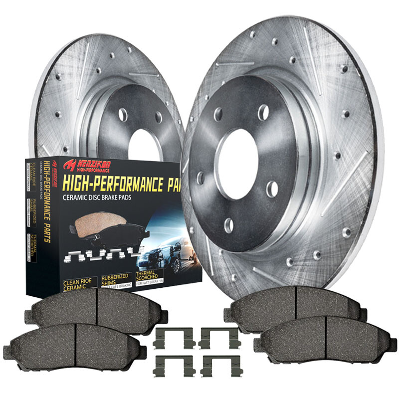 REAR Drilled Rotors + Ceramic Brake Pads for Chevy Cruze Sonic Trax ...