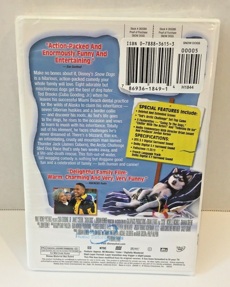 Snow Dogs DVD Movie Factory Sealed NEW Cuba Gooding Jr and James Coburn ...