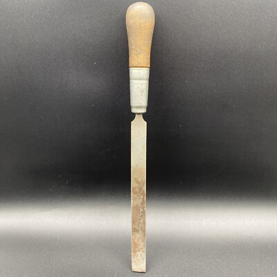 Vintage Nicholson 13” Steel Bastard File With Wooden Lutz File Co ...