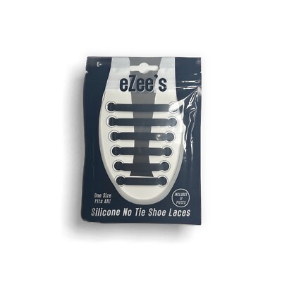 Ezee’s Silicone No Tie Black Shoe Laces Includes 12 Pieces NIB. | eBay