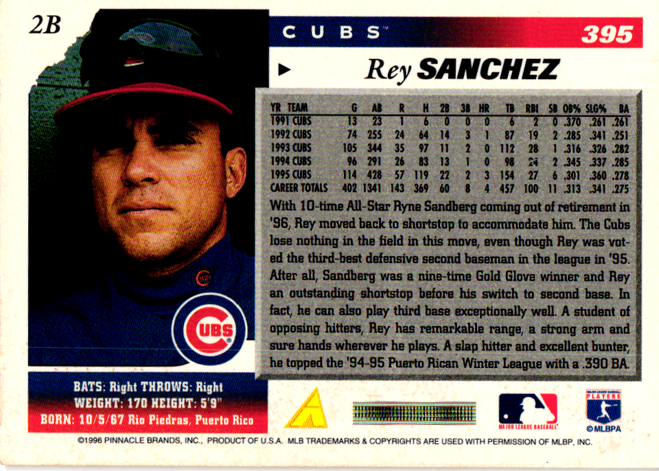 1996 Score Baseball Card #395 Rey Sanchez | eBay