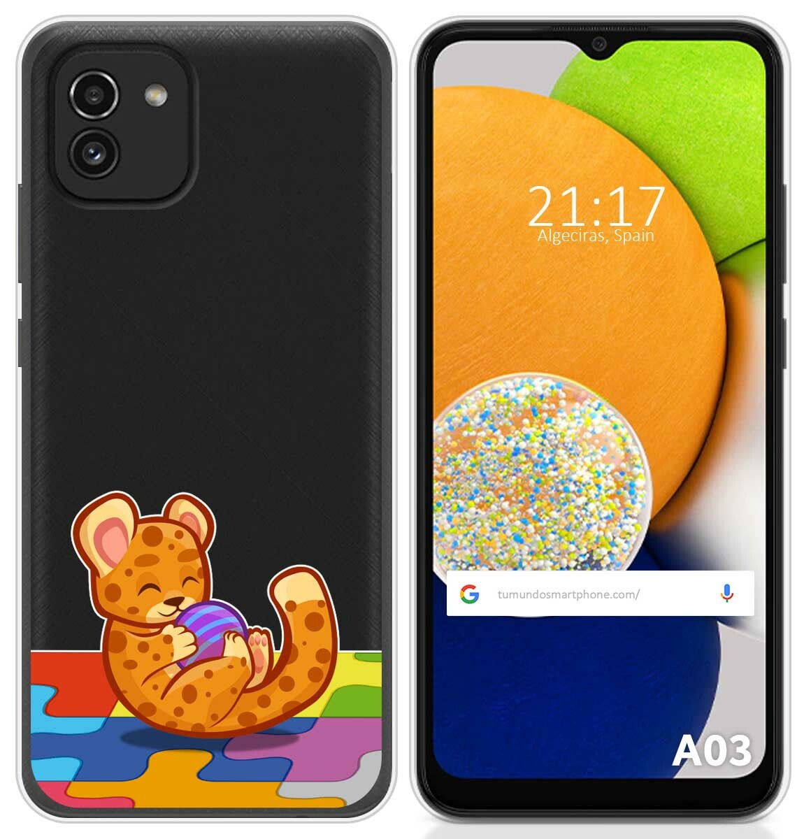 Housse En Silicone Transparent Pour Samsung Galaxy A03 Design Léopard ...