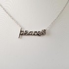 Sterling Silver Necklace w/ Sideways "PEACE" & Peace Sign Pendant | eBay