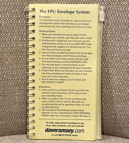 Dave Ramsey FINANCIAL PEACE UNIVERSITY FPU Envelope System Refill New ...
