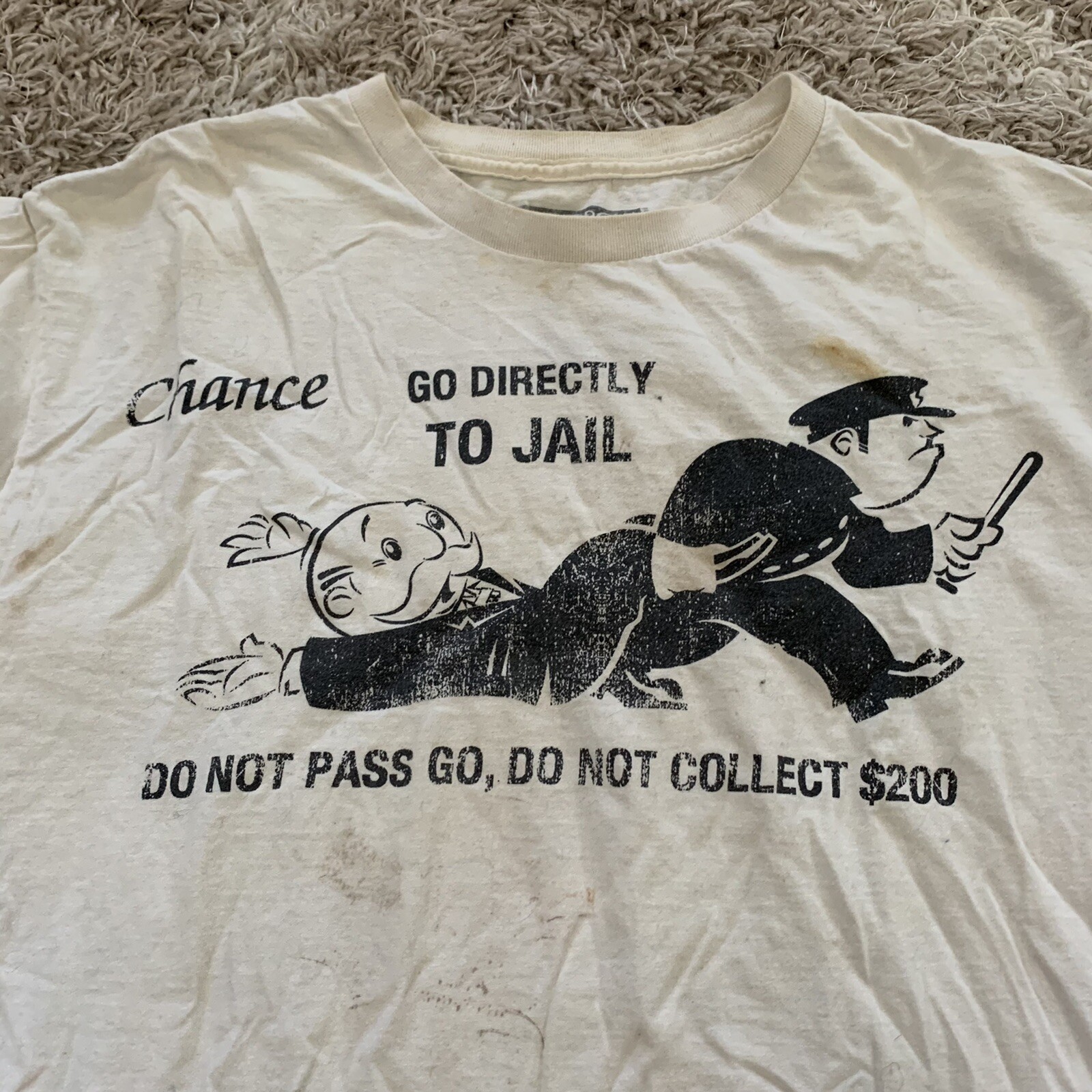 Vintage Monopoly Go To Jail Tshirt Mens Short Sleeve … - Gem