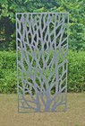 Lovely 1.8m (6ft) tall ‘Tree’ design rustic steel garden screen fence ...
