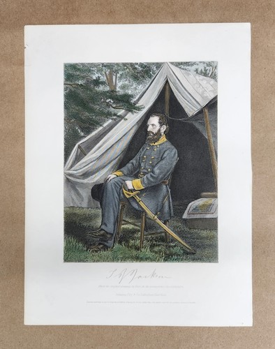Original c1866 Steel Engraving of General T.J. "Stonewall" Jackson ...